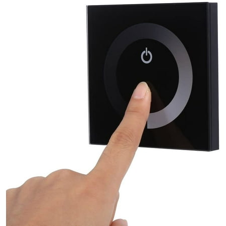 Touch Panel Dimmer Switch, DC12-24 V Single Channel Dimmer Wall Switch ...