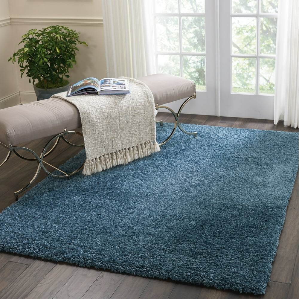 Malibu Shag Solid Blue Area Rug - Walmart.com - Walmart.com