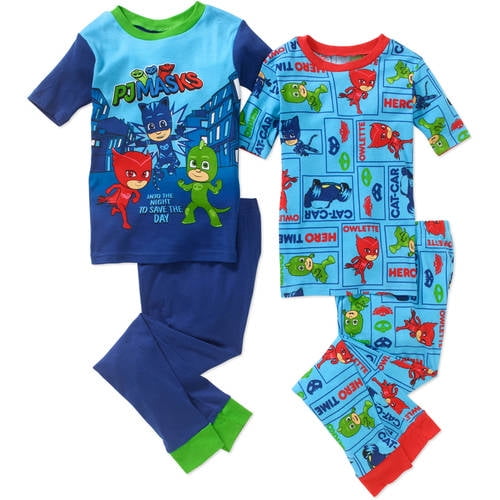 Pj Masks Boys' Licensed Cotton 4 Piece Pajama Set Size 6 - Walmart.com