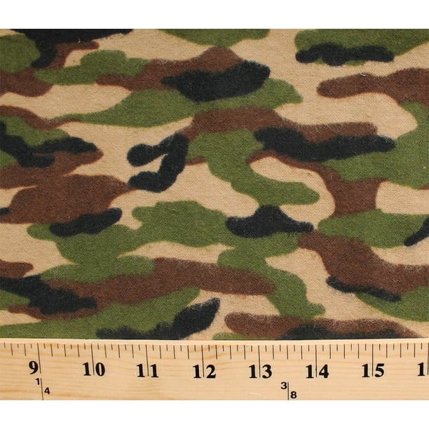 Flannel Camo Camouflage Army Green Cotton Flannel Fabric Print (5251-33 ...