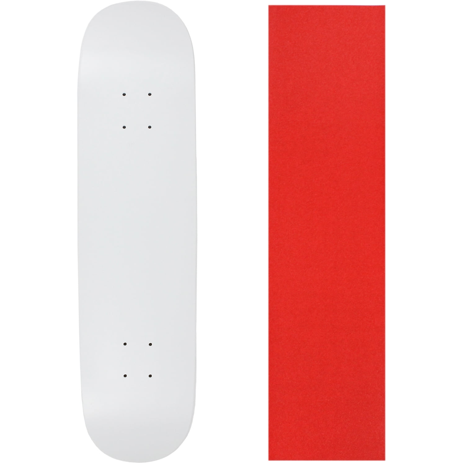 Skateboard Deck Blank Dipped White 8.5" Red Grip - Walmart.com