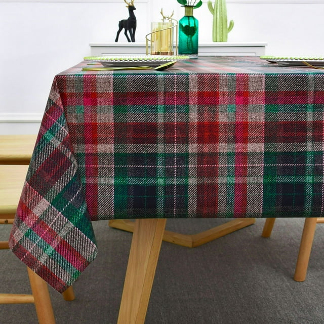 Christmas Decorations Tablecloth Banquet Square Vinyl Wipeable PVC ...