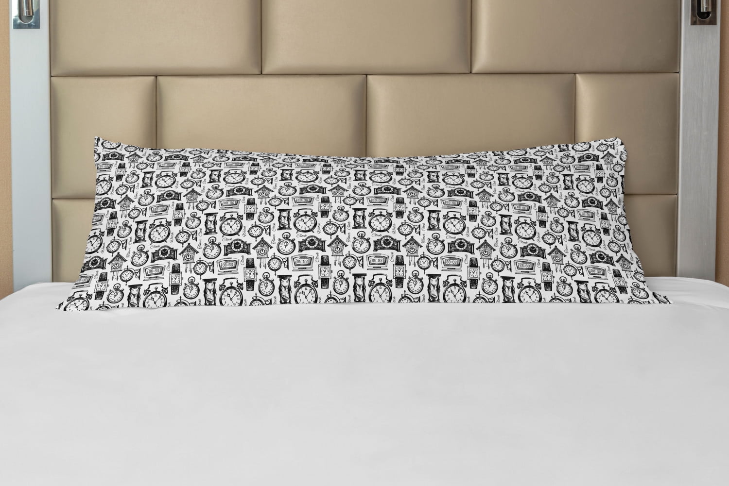Vintage Body Pillow Case Cover with Zipper, Hand Drawn Sketch Style ...