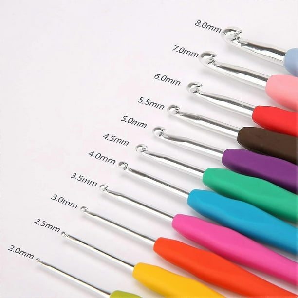 Crochet Hook Set, Colorful, Ergonomic Soft Rubber Comfort Grip Crochet ...