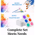 30 Pcs Small Paint Brushes Bulk and 10 Palettes - 15pcs Flat & Pointed ...