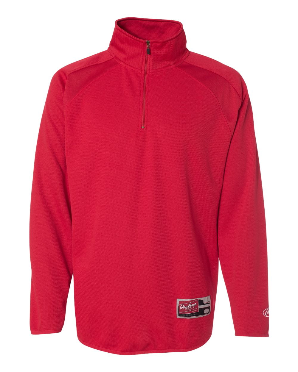 Rawlings Quarter-Zip Flatback Mesh Fleece Pullover 9751 Red 3XL ...