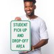 Student Pick-Up & Drop-Off Area Sign, 12x18 Reflective Aluminum EGP ...