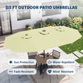 15FT Extra Large Rectangular Patio Umbrella with Stand, LED Lights, UV ...