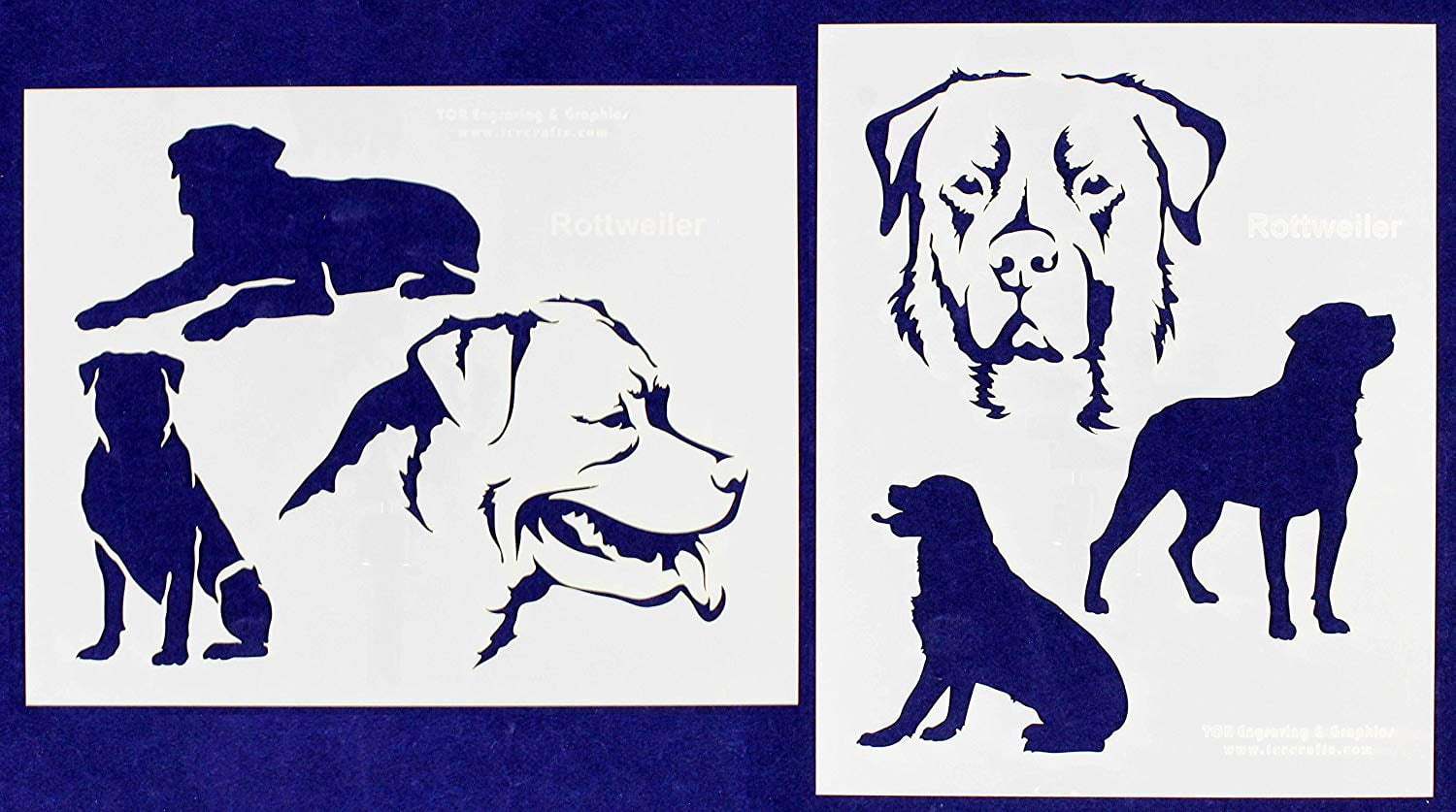 Rottweiler Dog Stencils-Mylar 2 Pieces of 14 Mil 8" X 10" - Painting ...