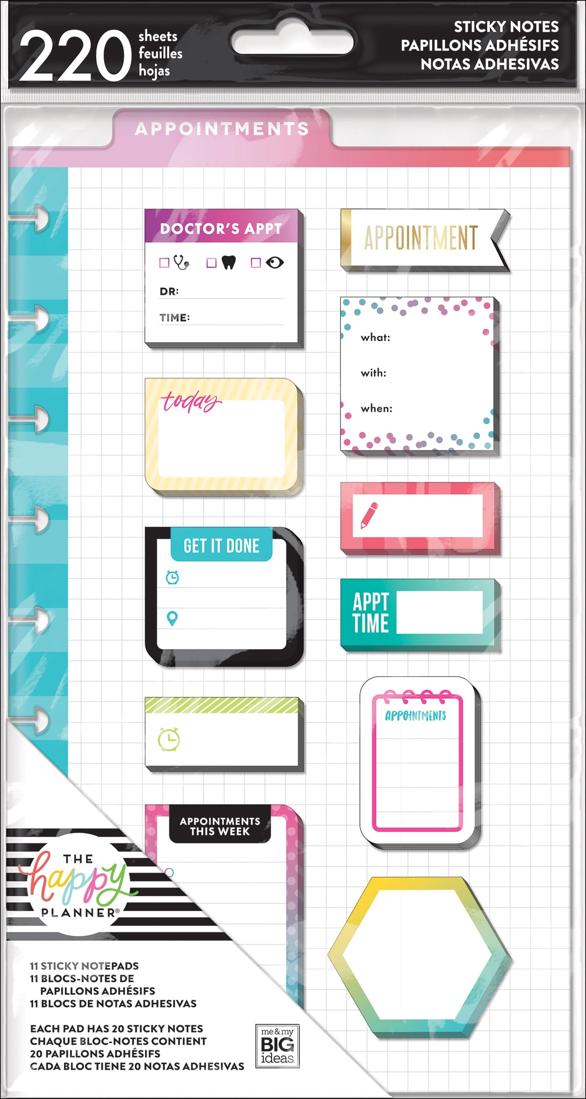 Happy Planner Sticky Notes 220/Pkg Appointments - Walmart.com