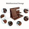 Wooden Storage Rack, Mobile Phone Docking Station Nightstand Organizer ...