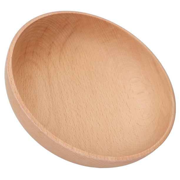 Round Wooden Bowl, Ligneous Crafts Serving Bowl Stain Resistant ...