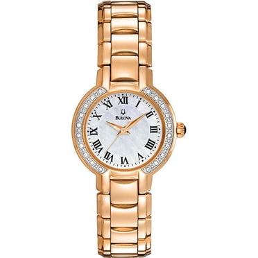 Bulova Women's Two Tone Crystal Turn Style Watch 98L245 - Walmart.com