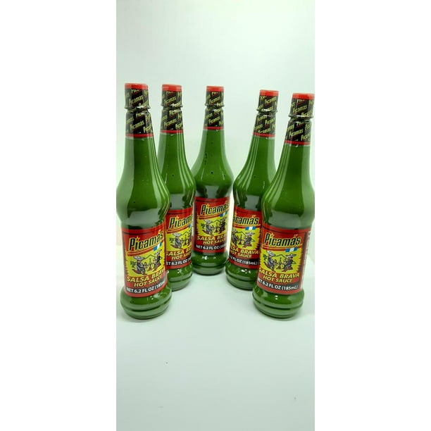 Picamas Green Hot sauce 7.05 oz - Salsa verde picante (Pack of 5 ...