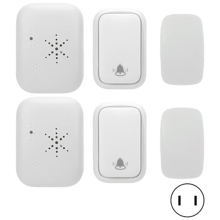 Wireless Set, AC 110-240V Door Bells Kit Adjustable Volume Stable ...