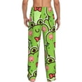 Uemuo Cute Green Frog Pattern Men's Wide Leg Palazzo Lounge Pants with ...