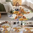 Cows 3.3' Round Rug for Bedroom Reading Corner, Watercolor Spring ...
