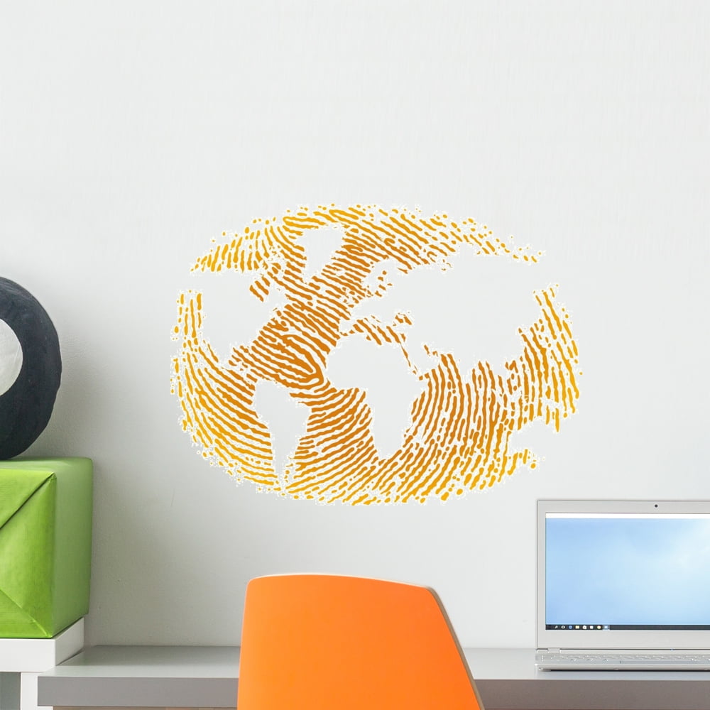 World Fingerprint Wall Mural by Wallmonkeys Peel and Stick Graphic (18 ...