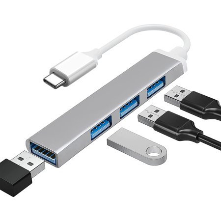 4 Port USB C Hub USB Type C to USB 3.0 Hub Adapter Compatible for ...