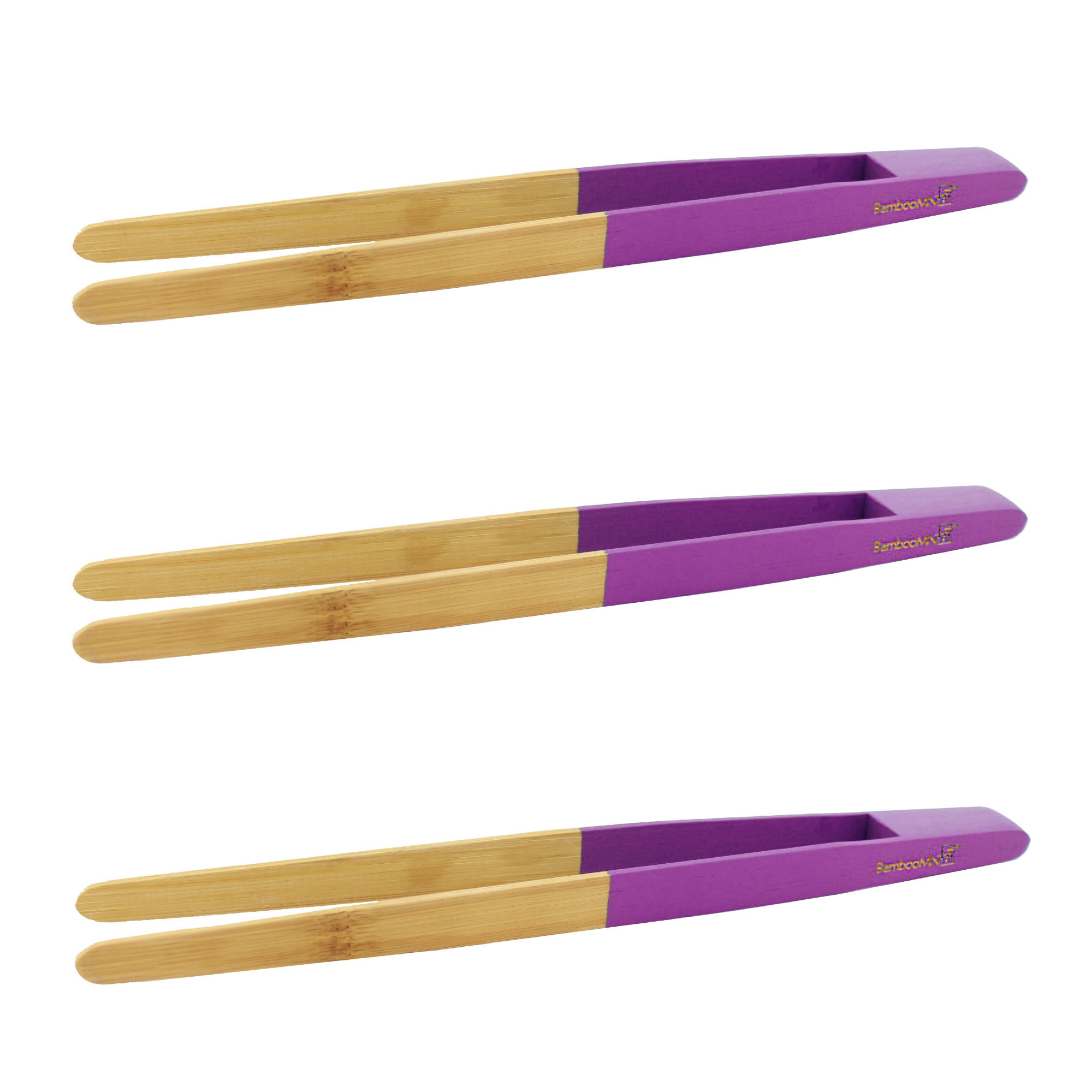 BambooMN Premium 10" Reusable Bamboo Kitchen "A" Toast Tongs For ...