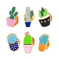 Sunjoy Tech 5 Pcs Cute Enamel Lapel Pins Sets Cartoon Cactus Potted ...