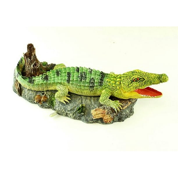Air Operated Crocodile Aquarium Ornament, with Bubbler Attachment to ...