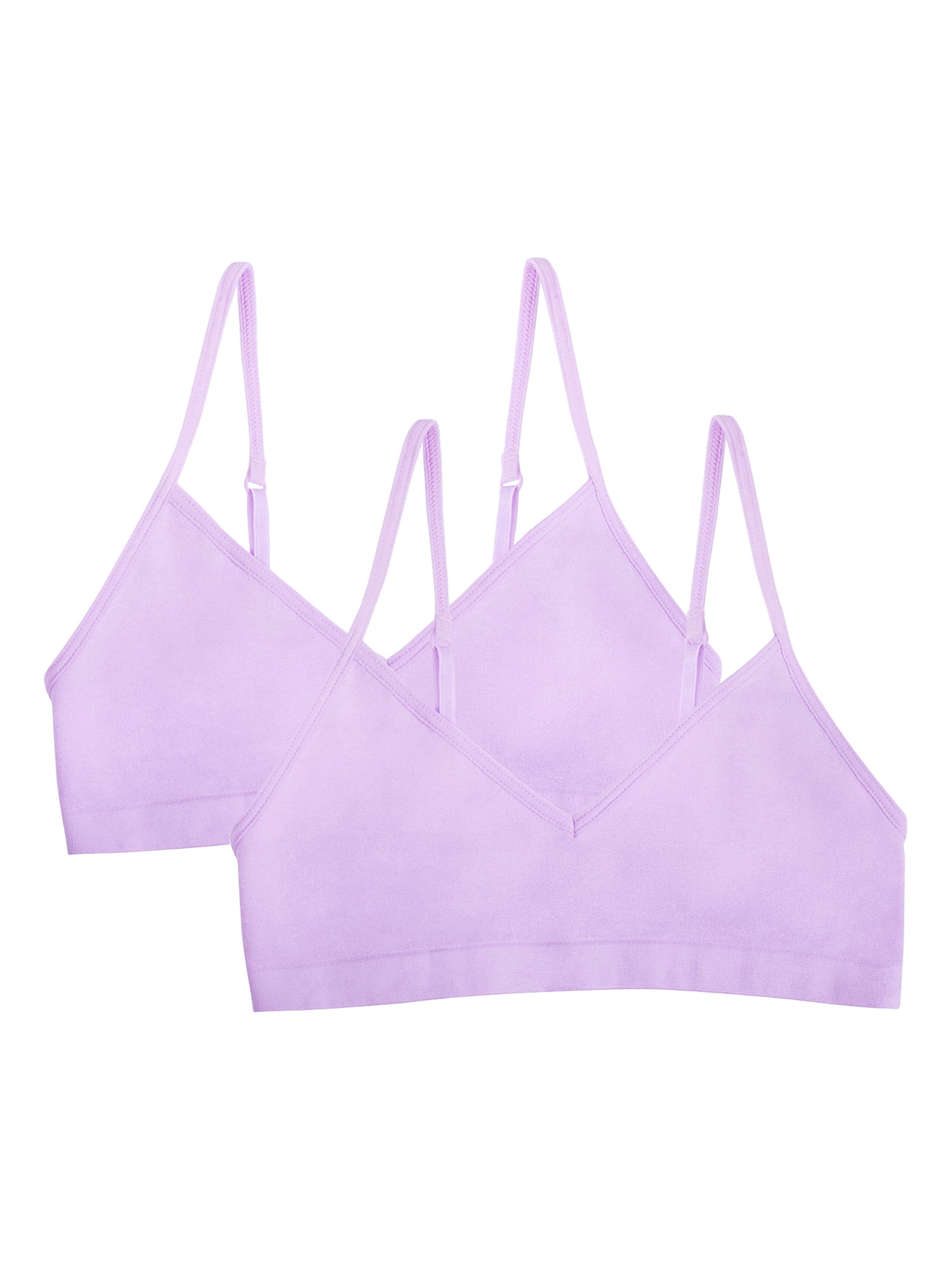 Wonder Nation Girls Beginner Seamless Bralette, 2-Pack, Size 28-36 ...