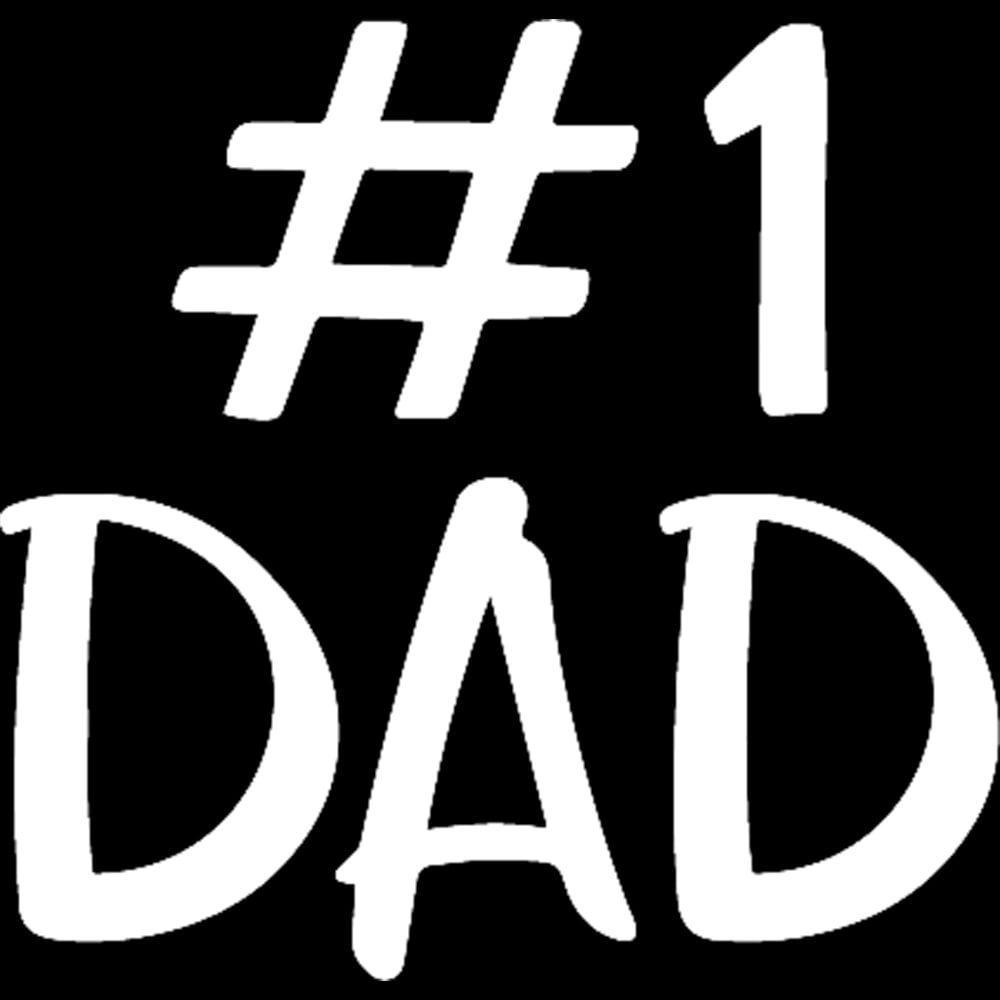 Transparent Decal Stickers Of Number 1 Dad (White) Premium Waterproof ...