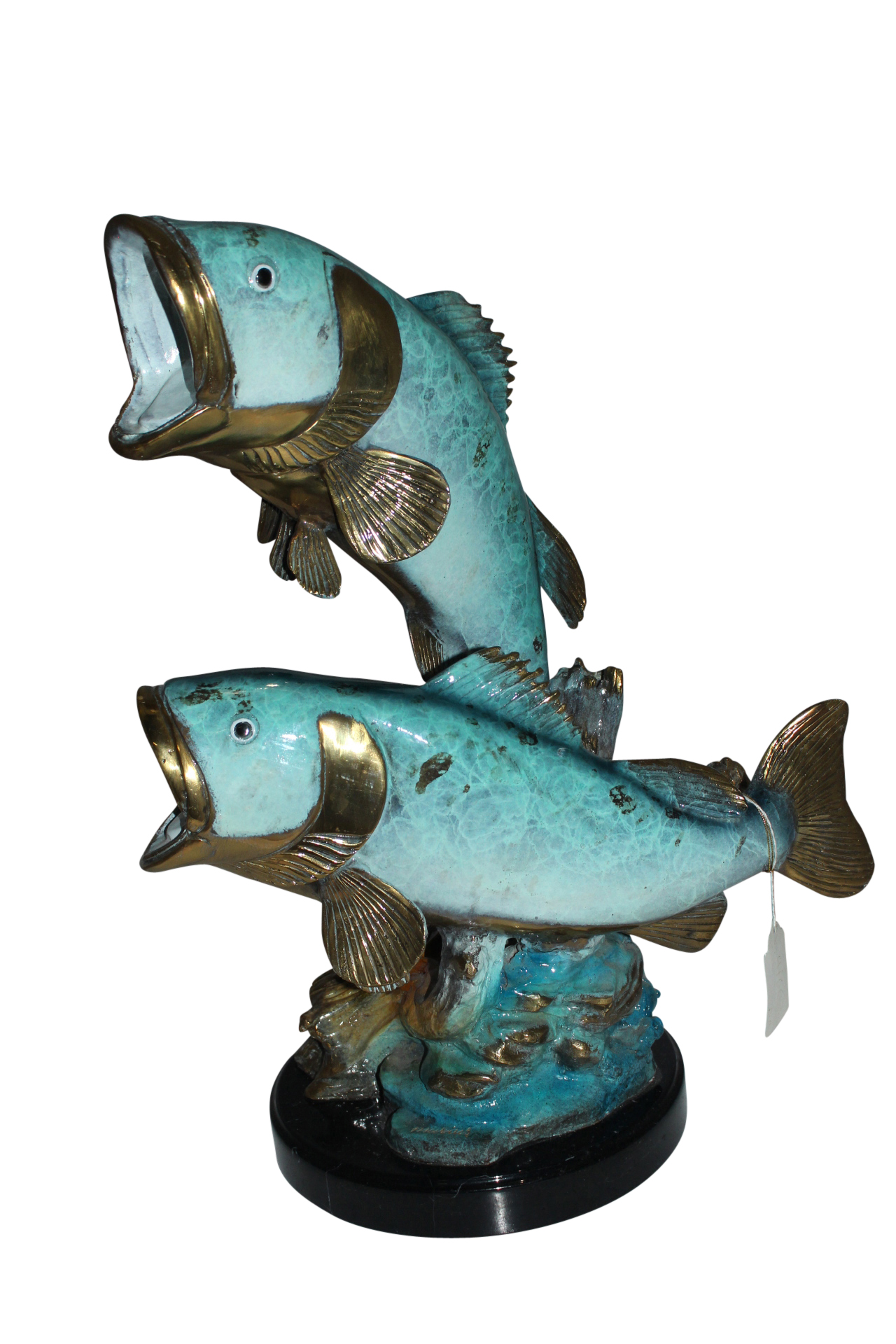 Two largemouth bass fish Bronze Statue - Size: 17"L x 10"W x 24"H ...