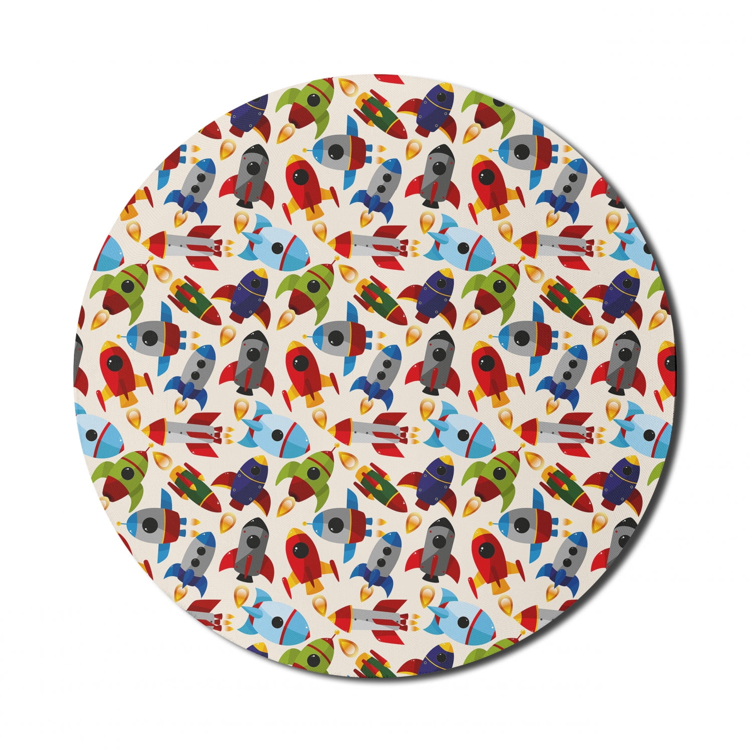 Space Mouse Pad for Computers, Spaceship Pattern with Cartoon Art Style ...