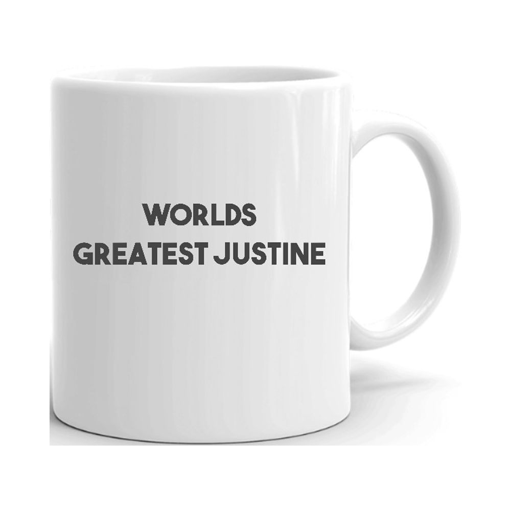 Worlds Greatest Justine Ceramic Dishwasher And Microwave Safe Mug ...