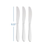 Mainstays Stainless Steel Dinner Knives 3 Pack Silver Flatware Set ...