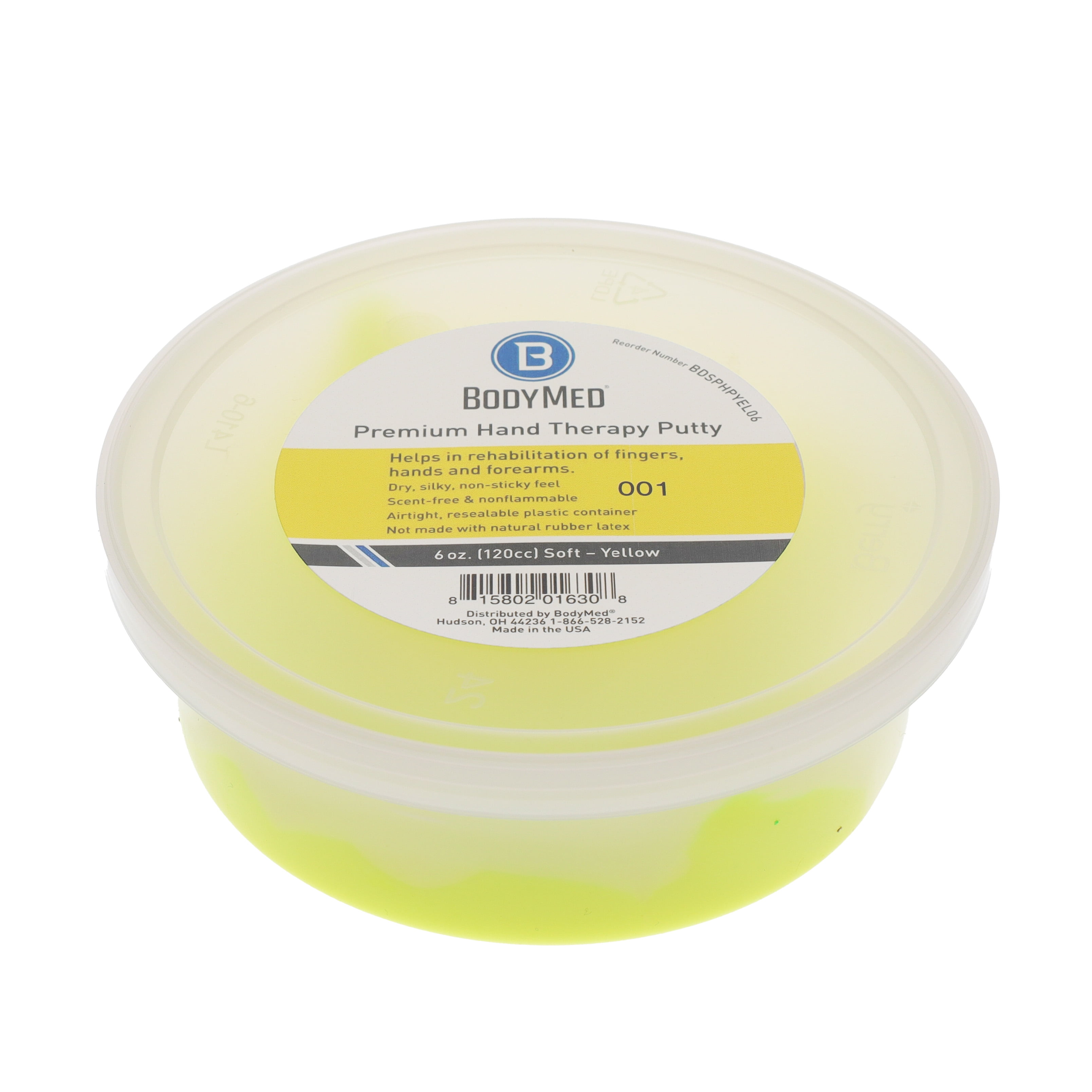BodyMed Premium Hand Therapy Putty, Yellow, 6 Oz., Soft, Strengthening ...