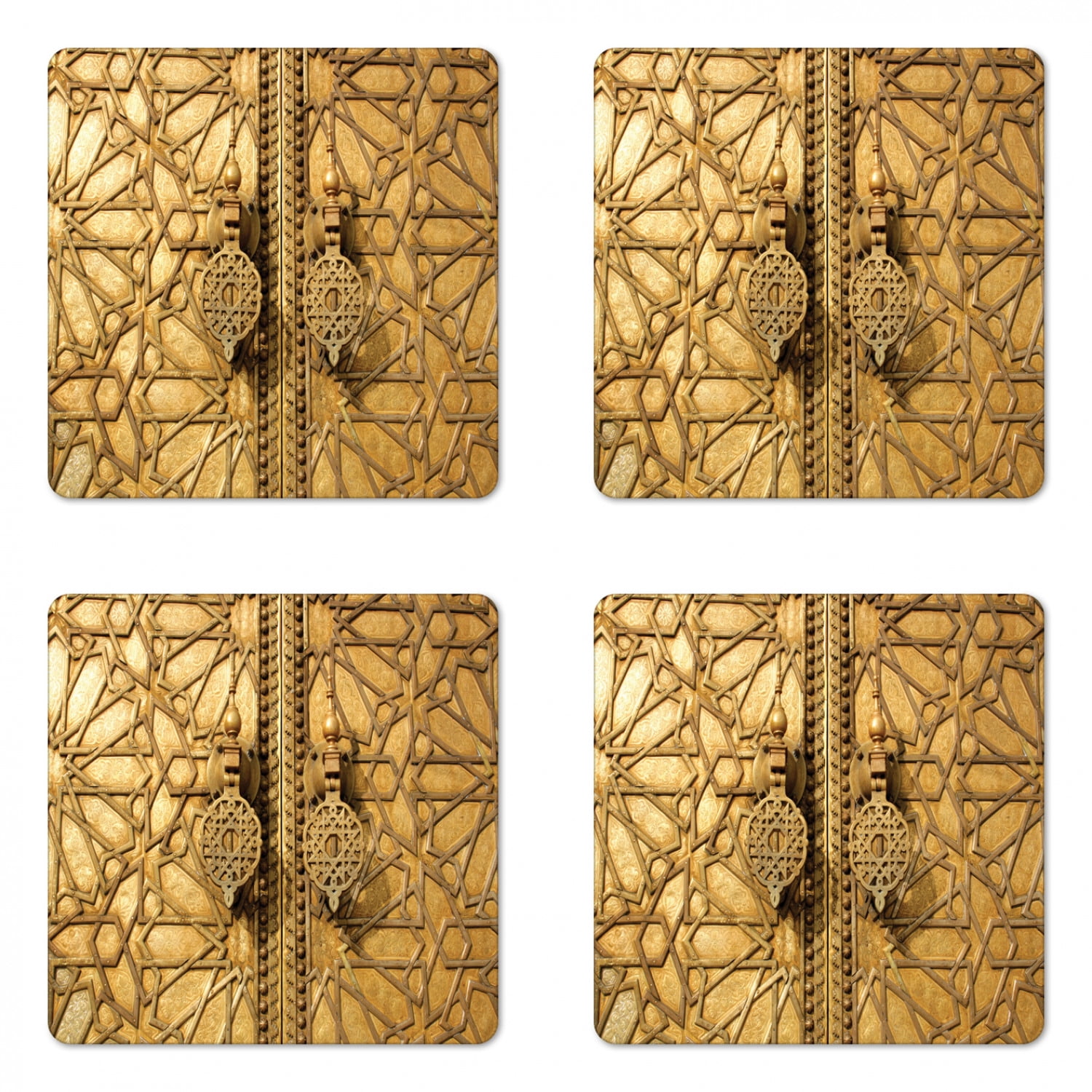 Moroccan Coaster Set of 4, Main Gates of Royal Palace in Marrakesh ...