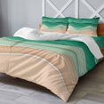 4 Piece Duvet Cover Set Full, Watercolor Green Water Ripple Soft ...