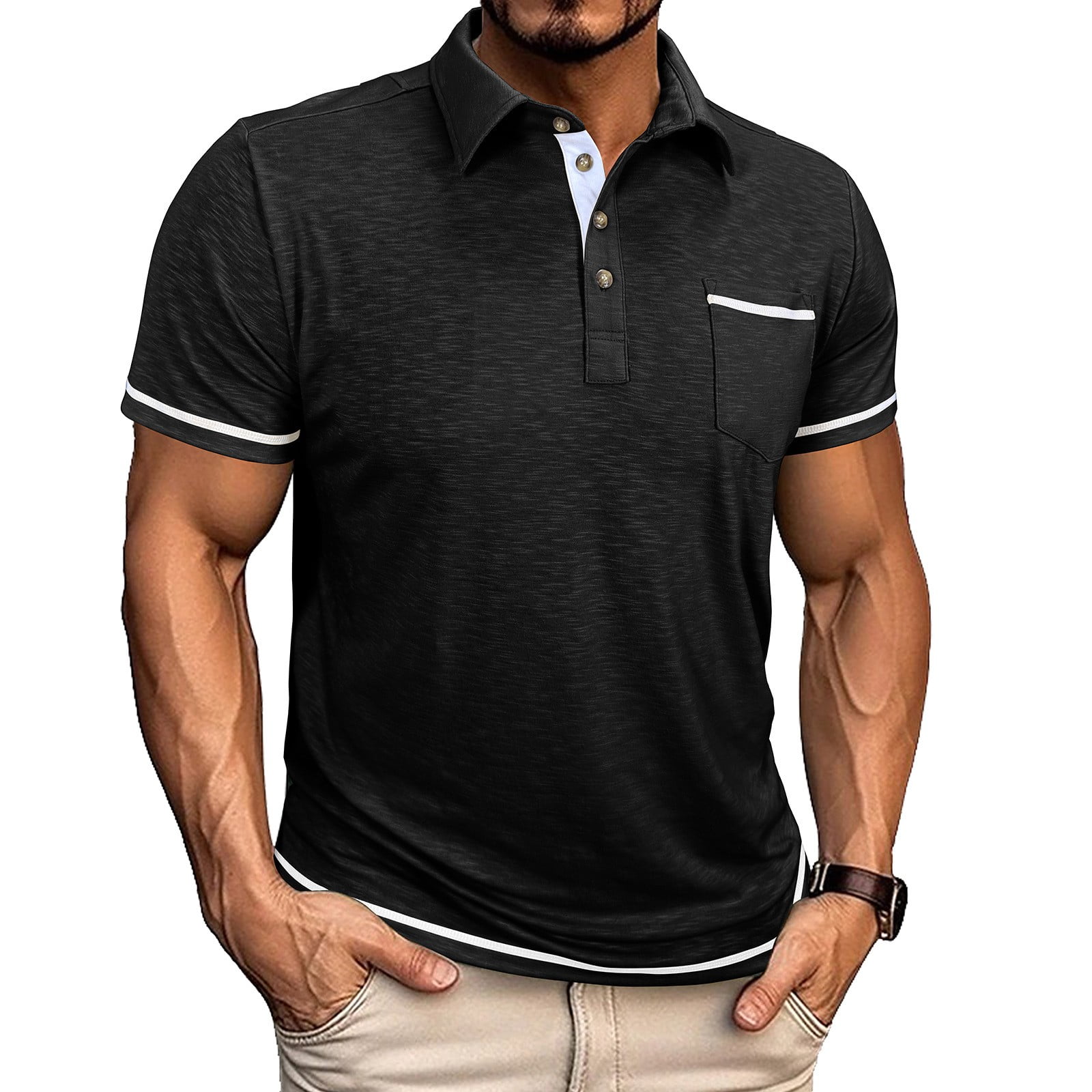Click here for Yaoyar Henley Shirts For Men Short Sleeve Button C... prices