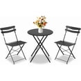 3 Piece Patio Bistro Set, Folding Patio Bistro Table and Chairs Set of ...