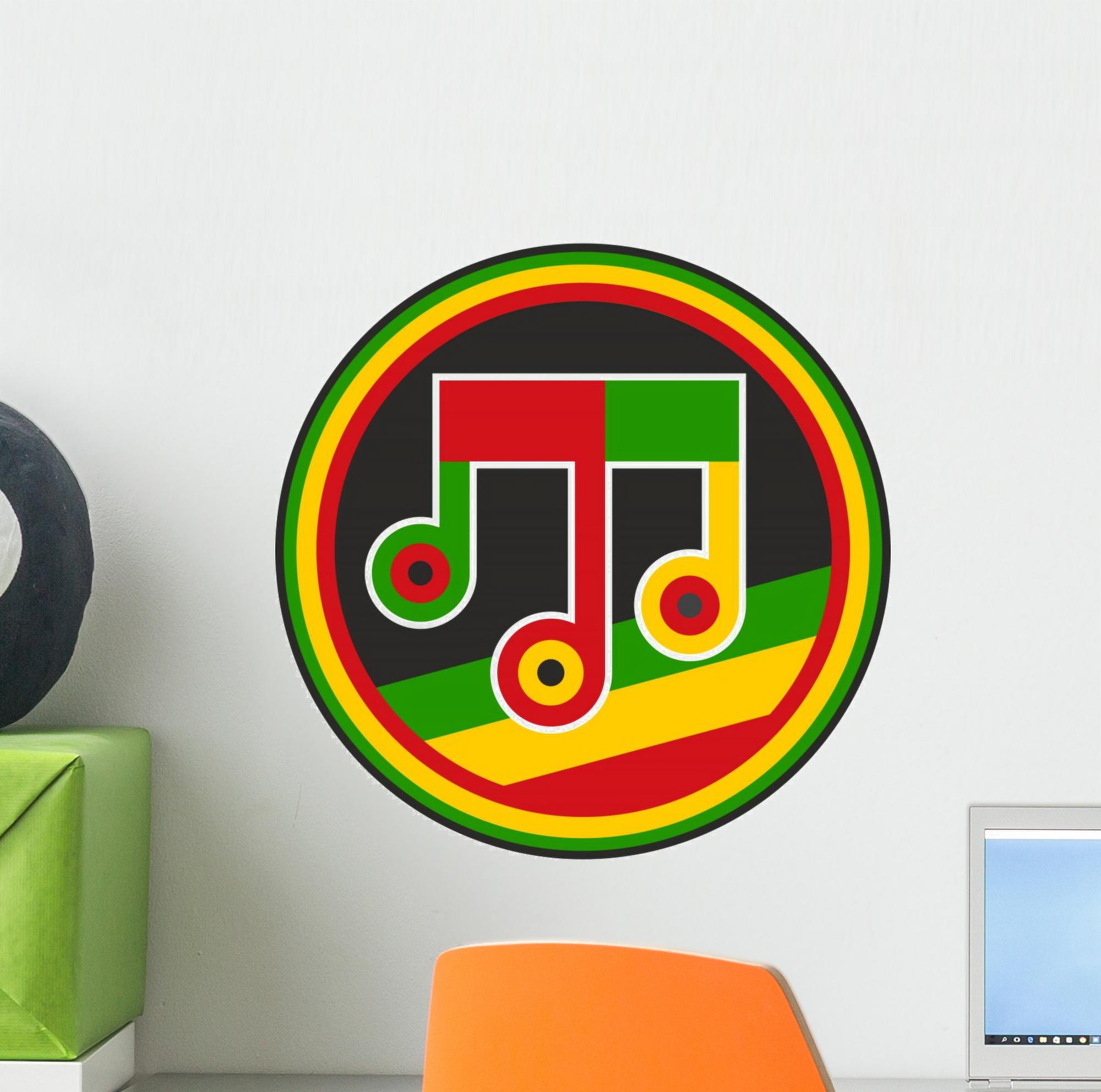 Reggae Music Note Wall Decal Wallmonkeys Peel and Stick Graphic (12 in ...