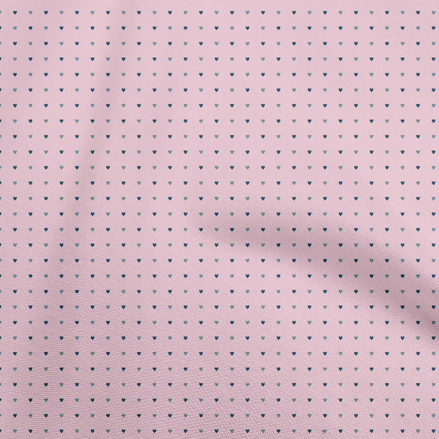 oneOone Cotton Poplin Light Pink Fabric Hearts Print Quilting Supplies ...