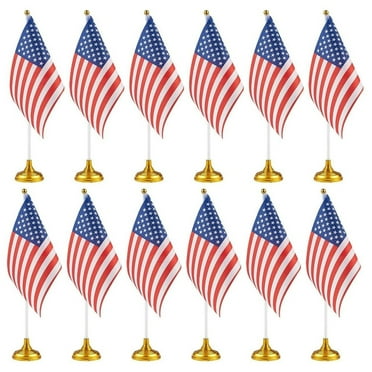 ANLEY USA Deluxe Desk Flag Set - 6 in x 4 in American US Desktop Flag ...