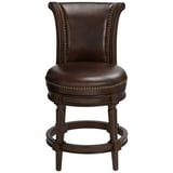 55 Downing Street Addison Walnut Swivel Bar Stool Brown 26" High Traditional Mocha Leather ...