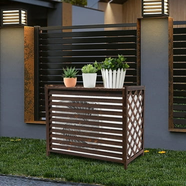 GDLF Outdoor Wood Privacy Screen with Planter Box for Patio, Yard, Air ...
