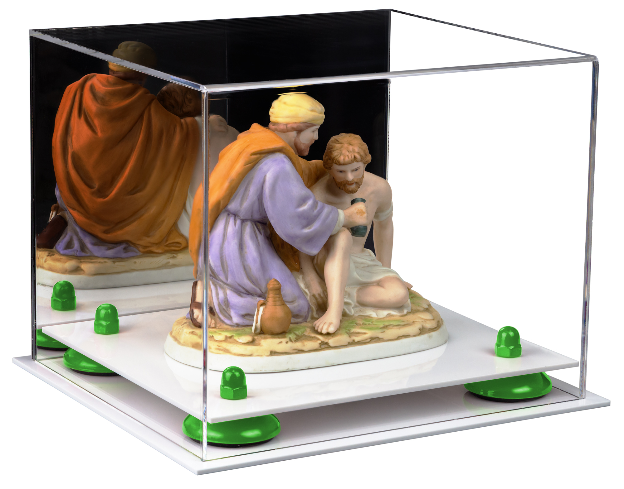 Versatile Acrylic Display Case - Small Rectangle Box with Mirror, Green ...