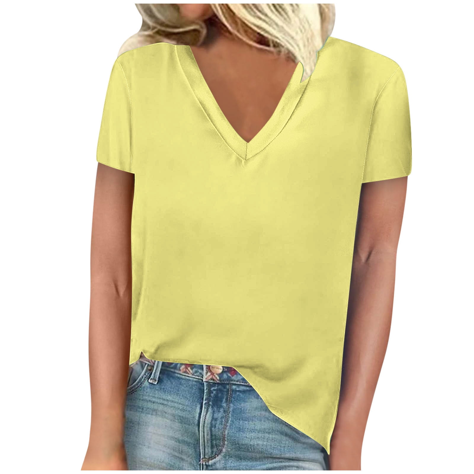 Click here for Lovzfmll Womens T-Shirts V Neck Short Sleeve Basic... prices