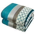Nanshing Avalon 8 Piece Trellis Moroccan Print Comforter Set Teal Grey