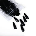 JULYING French Ballerina Coffin False Nails Solid Color Natural Press ...