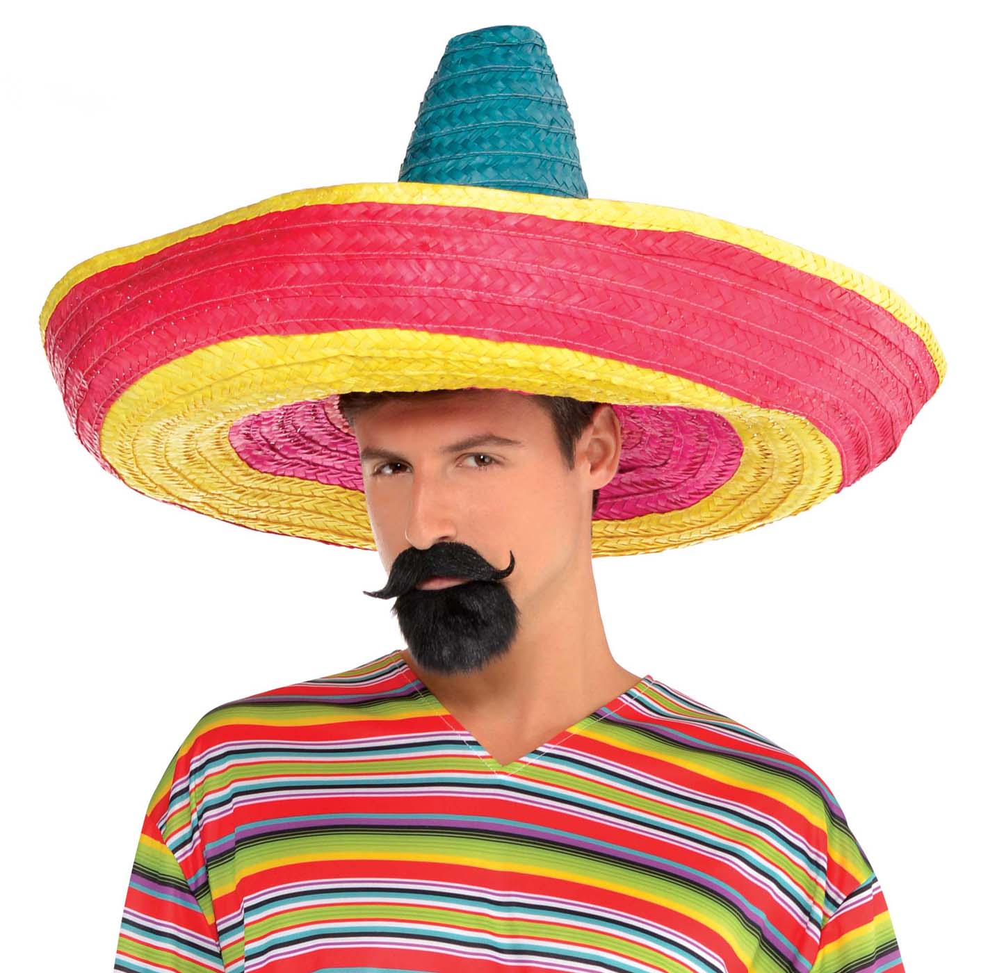 Fiesta Mens Adult Spanish Costume Black Facial Hair Set - Walmart.com