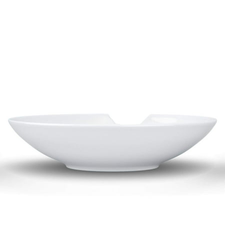 TASSEN Porcelain Small Deep Plates With Bite Mark, 71 Inch, White (Set ...