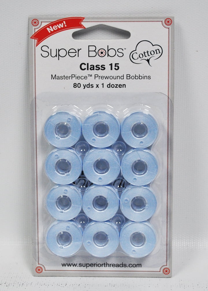 Super Bobs MasterPiece Cotton 80yd Prewound Bobbins 12ct Class 15 Baby ...