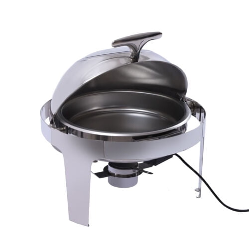 Round Roll Top Chafing Dish Electric & Alcohol Heating Stainless Steel ...